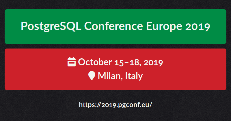 Schedule - PGConf.EU 2019 - PostgreSQL Conference Europe 2019